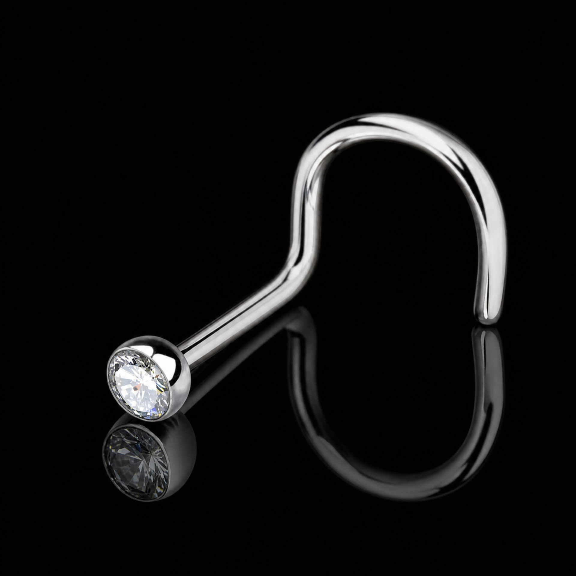 Silver Prong-Set CZ Nose Stud | Body Art JA Shop Jamaica